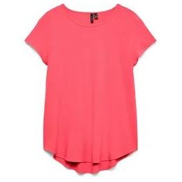 V&eacute;ro Moda Blusenshirt VERO MODA "VMBELLA SS TOP WVN GA NOOS", Damen, Gr. S, coral paradise, Web, Obermaterial: 97% Viskose, 3% Elasthan, unifarben, regular fit h&uuml;ftbedeckend, Rundhals, Shirts Blusenshirt, Viskosemischung, abgerundeter Saum