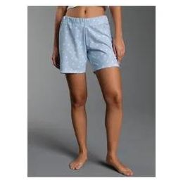 Bermudas TRIGEMA "TRIGEMA Shorts mit Allover "Punkt" Muster", Damen, Gr. M, Normalgr&ouml;&szlig;en, horizont, Single Jersey, 100% Baumwolle, Hosen Bermudas