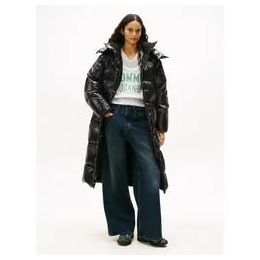 Tommy Hilfiger Steppmantel TOMMY JEANS "TJW ALASKA GRID SHNY OVS DWN PFR", Damen, Gr. S (36), schwarz, Web, Obermaterial: 100% Nylon, leicht gl&auml;nzend, unifarben, M&auml;ntel Steppmantel, mit gl&auml;nzender Oberfl&auml;che