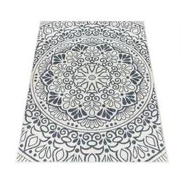 Teppich Paco Home "Coco 205", blau, B:120cm H:4mm L:170cm, Polypropylen (PP), Teppiche, Teppich, Flachgewebe, Paisley Muster, In- und Outdoor geeignet