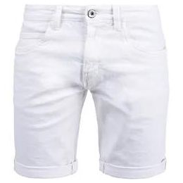 Jeansshorts INDICODE "Jeansshorts IDQuentin", Herren, Gr. S, N-Gr, wei&szlig; (off, wei&szlig;), Web, Obermaterial: 98% Baumwolle CO. 2% Elasthan EL., unifarben, Basic, regular fit kurz, Jeans Jeansshorts