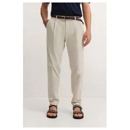 Bundfaltenhose Bugatti "Tapered Fit", Herren, Gr. 34, L&auml;nge 32, 10, wei&szlig;, 97% Baumwolle, 3% Elasthan, unifarben, gerade, unten schmal, Hosen, aus Luxury Pima Cotton Feincord