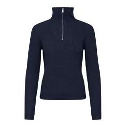 Troyer oxmo "Troyer OXBMMOLARA HALFZIP", Damen, Gr. L, blau (navy blazer), Obermaterial: 93% Polyester PES. 5% Wolle mw. 2% Elasthan EL., Pullover Troyer
