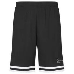 Stoffhose Karl Kani "Karl Kani Herren Signature Mesh Shorts", Herren, Gr. L, US-Gr&ouml;&szlig;en, schwarz, wei&szlig;, 100% Polyester, loose fit, Hosen Stoffhose