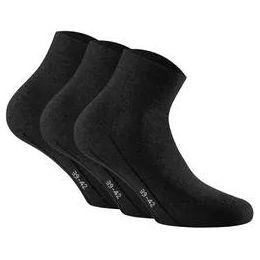 Sneakersocken Rohner SOCKS "Socken Sneaker Plus 3er Pack 3er Pack", Damen, Gr. 43-46, schwarz, Obermaterial: 75% Baumwolle CO. 23% Polyamid PA. 2% Elasthan EL., Socken Sneakersocken