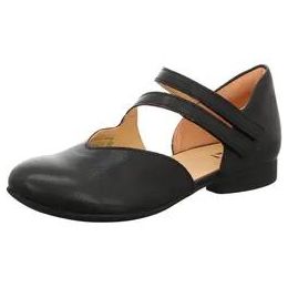 Think! Riemchenballerina THINK "Think Ballerinas Leder", Damen, Gr. 40,5, schwarz, Leder, Schuhe Riemchenballerina