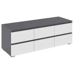 TV-Board Rauch "Sideboard Kommode Lowboard TV-Schrank MAINZ", graumetallic, alpinwei&szlig;, B:120cm H:42cm T:42cm, Holzwerkstoff, Sideboards, TV-Board, praktische und ger&auml;umige Schubladen MADE IN GERMANY