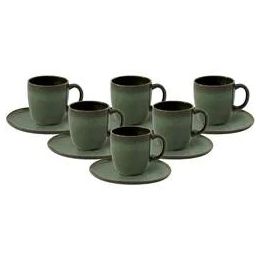 Villeroy & Boch Tasse "Kaffeetassen mit Untertassen Lave 190 ml 6er Set", gr&uuml;n (vert), Steingut, LIKE. BY VILLEROY & BOCH, Trinkgef&auml;&szlig;e, Tasse