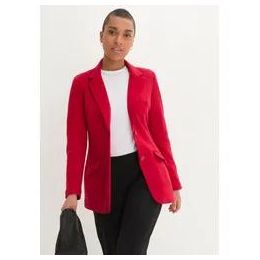 Jackenblazer bonprix, Damen, Gr. 54, chillirot, Obermaterial: 100% Baumwolle. Futter: 100% Polyester, festlich, tailliert, Blazer, eleganter Schnitt, taillierte Passform, mit langem Arm