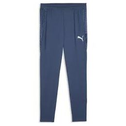 Sporthose Puma "individualFINAL Fu&szlig;ballhose Herren", Herren, Gr. XL, Normalgr&ouml;&szlig;en, tiefblau wei&szlig; icy, Obermaterial: 100% Polyester. Taschenfutter: 100% Polyester. Einsatz: 100% Polyester. Unterer Bund: 89% Polyester, 11% Elasthan, unifarben, slim fit, Hosen Sporthose