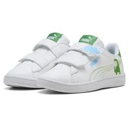 Sneaker Puma "Smash 3.0 Dino Sneakers Kinder", Damen, Gr. 29, wei&szlig; gr&uuml;n fruit vibrant blau, Obermaterial: Textil, Synthetik. Futter: Textil. Innensohle: Textil. Laufsohle: Gummi, Schuhe Sneaker