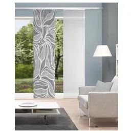 Schiebegardine Vision S "VAGUE", grau, B:60cm H:260cm, Polyester, Polyester, Gardinen, digital bedruckt