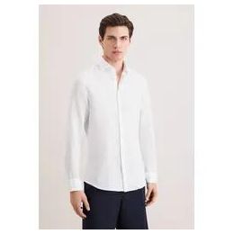 Leinenhemd Seidensticker "Schwarze Rose", Herren, Gr. S (38), normale &Auml;rmell&auml;ngen, wei&szlig;, 100% Leinen, unifarben, slim fit, 2-Knopf-Manschette, Hemden, Slim 1/1 Kentkragen Uni