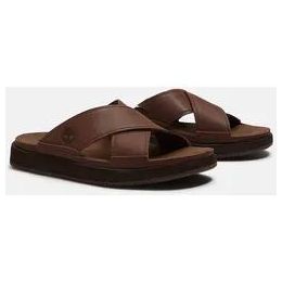 Sandale Timberland "CASCO COVE SLIDE SANDAL", Damen, Gr. 43, dk brn f grain, Leder, Schuhe Sandale, aus Timberland Premium Leder