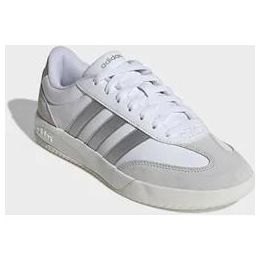 Sneaker Adidas SPORTSWEAR "VL COURT 00S", Damen, Gr. 40, cloud wei&szlig;, silber metallic, grau one, Leder, Synthetik, Schuhe Sneaker