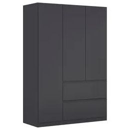 Dreht&uuml;renschrank Rauch "Kleiderschrank Schrank Garderobe COSTA in den Breiten 91/136/181 cm", graumetallic, eingriffe graumetallic, B:136cm H:197cm T:54cm, Holzwerkstoff, Schr&auml;nke, Dreht&uuml;renschrank, viel Platz, grifflose Front und Push-to-Open Funktion MADE IN GERMANY