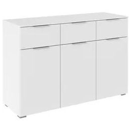 Kombikommode Rauch "Sideboard Schubladenkommode CORTONA mit Dekor-Front", alpinwei&szlig;, B:120cm H:81cm T:42cm, Holzwerkstoff, Sideboards, Kombikommode, mit 3 Schubladen und 3 verstellbaren Einlegeboden MADE IN GERMANY