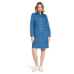 Hemdblusenkleid Betty Barclay "Damen mit Knopfleiste", Damen, Gr. 44, Normalgr&ouml;&szlig;en, blau, Obermaterial: 66% Baumwolle, 20% Polyester, 12% Lyocell, 2% Elasthan, figurumspielend kurz, Kleider