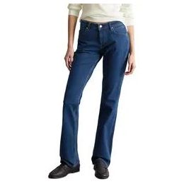 Marc O'Polo Bootcut-Jeans MARC O'POLO DENIM "aus Organic Cotton-Mix-Stretch", Damen, Gr. 32, L&auml;nge 34, bright blau, Obermaterial: 95% Baumwolle, 4% Polyester, 1% Elasthan, unifarben, bootcut fit normal, Jeans