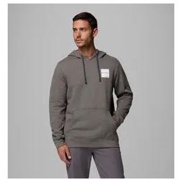 Kapuzensweatshirt Columbia "Columbia TrekTM Hoodie", Herren, Gr. XXL (56), charcoal heather, boxy brand, Sweatware, Obermaterial: 67% Baumwolle, 33% Polyester, Rippb&uuml;ndchen, Sweatshirts, f&uuml;r sportliche Aktivit&auml;ten, mit Kapuze und Kordelzug, mit Logodruck
