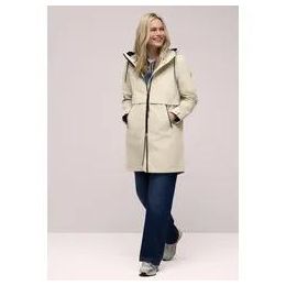 Parka Street One, Damen, Gr. 46, powder beige, Web, Obermaterial: 68% Baumwolle, 32% Nylon; Futter: 100% Polyester, unifarben, normal normal, ohne Ausschnitt, B&uuml;ndchen, Jacken Parka, mit Kapuze