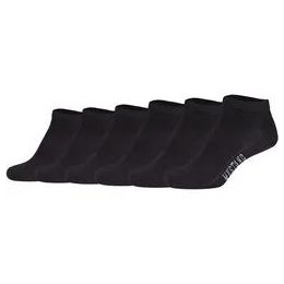 Sneakersocken Mustang "Socken Casual Organic Cotton Sneaker 6-Pack 6er Pack", Damen, Gr. 35-38, schwarz, Obermaterial: 73% Baumwolle CO. 23% Polyester PES. 2% Polyamid PA. 2% Elasthan EL., Socken Sneakersocken