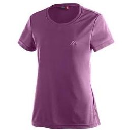 T-Shirt Maier Sports "Waltraud", Damen, Gr. 36, purpurviolett, 100% Polyester, Rundhals, Shirts T-Shirt, Damen Kurzarmshirt, leichtes Sommer Funktionsshirt, Rundhals, Reg Fit