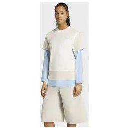Langarmshirt Adidas ORIGINALS "LOOSE FIT LONGSLEEVE, LAGENLOOK", Damen, Gr. S, sanftes wei&szlig;, Obermaterial: 100% Baumwolle, normal, Rundhals, Shirts Langarmshirt