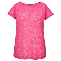 T-Shirt "GS 29 WMN TSHRT", Damen, Gr. 40, pink, Obermaterial: 50% Baumwolle, 50% Polyester, G.I.G.A. DX BY KILLTEC, Rundhals, Shirts T-Shirt, Halbtransparentes, weiches T-Shirt mit Burnout-Optik
