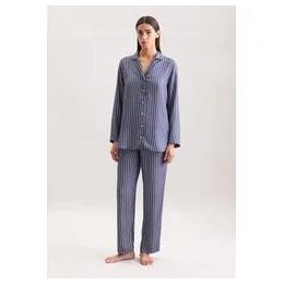 Pyjama Seidensticker, Damen, Gr. 44, dunkelblau, 100% Modal, gestreift, Homewear-Sets Pyjama