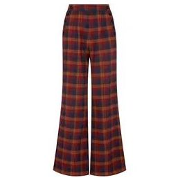 Lily & Lionel Jerseyhose LILY AND LIONEL "Damson High Waisted Tartan Print Trouser Damen", Damen, Gr. 40, Normalgr&ouml;&szlig;en, burgundy, 100% Baumwolle, normal, Hosen Jerseyhose