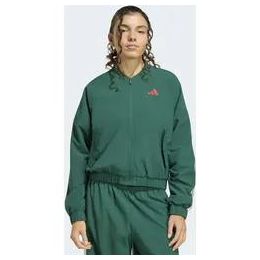 Trainingsjacke Adidas SPORTSWEAR "ESSENTIALS WINDBREAKER, 3-STREIFEN, GEWEBT", Damen, Gr. XS, team dunkelgr&uuml;n, wei&szlig;, Obermaterial: 100% Polyamid, normal, Jacken Trainingsjacke