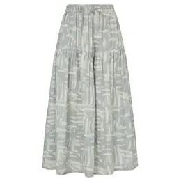 Midirock RAFFYA "Bonnie Shirred Waist Warhol Print Midi Skirt Damen", Damen, Gr. 38, blau, 100% Baumwolle, R&ouml;cke
