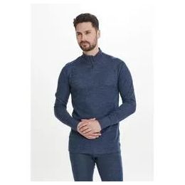 Funktionsshirt WHISTLER "Bishop", Herren, Gr. XL, blau, dunkelblau, 45% Wolle, 45% Polyester, 10% Elasthan, meliert, normal, ohne Ausschnitt, Shirts Funktionsshirt, mit w&auml;rmender Funktion