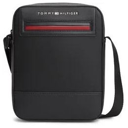 Umh&auml;ngetasche Tommy Hilfiger "TH FOUNDAITON MINI REPORTER", Damen, Gr. B/H/T: 16cm x 20,5cm x 6cm, schwarz, Lederimitat, Taschen Umh&auml;ngetasche, Unisex Schultertasche, Crossbody-Bag mit Logoschriftzug