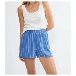 Pyjamashorts Triumph "Mix & Match Shorts Viscose", Damen, Gr. 44, N-Gr, blau combination, Web, Obermaterial: 100% Viskose, bequem kurz, Hosen, atmungsaktiv und leicht