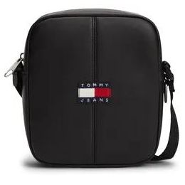 Tommy Hilfiger Umh&auml;ngetasche TOMMY JEANS "TJM ESS DAILY PU REPORTER", Damen, Gr. B/H/T: 17cm x 19,5cm x 6cm, schwarz, Lederimitat, Taschen Umh&auml;ngetasche, Unisex Schultertasche mit Ziern&auml;hten und Logo-Aufn&auml;her