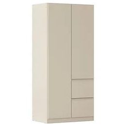 Dreht&uuml;renschrank Rauch "Kleiderschrank Schrank Garderobe W&auml;scheschrank COSTA Breite 91 cm", beige (champagner), eingriffe beige (champagner), B:91cm H:197cm T:54cm, Holzwerkstoff, Schr&auml;nke, Dreht&uuml;renschrank, Breite 91 cm grifflose Front mit Push-to-Open Funktion MADE IN GERMANY