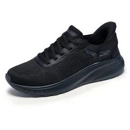 Slip-On Sneaker Skechers "BOBS SQUAD CHAOS-SOLID STEP", Herren, Gr. 42, schwarz unifarben, Textil, unifarben, Schuhe, Schlupfschuh, Slipper, Sneaker zum Schlupfen, Topseller