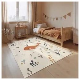 Kinderteppich Hanse Home "Moby", creme multifarben, B:160cm H:10mm L:235cm, Polypropylen, Teppiche, Kinderteppich, Pflegeleicht, Weich, Kinderzimmer, Spielteppich, Spielunterlage