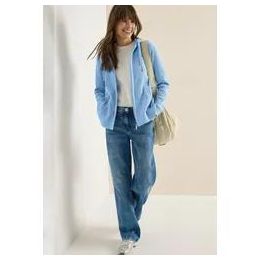 Cardigan Cecil, Damen, Gr. XS (36), sporty light blau, Web, 80% Baumwolle, 15% Polyester, 5% Elasthan, unifarben, comfort fit normal, ohne Ausschnitt, B&uuml;ndchen, Strickjacken, mit Kapuze
