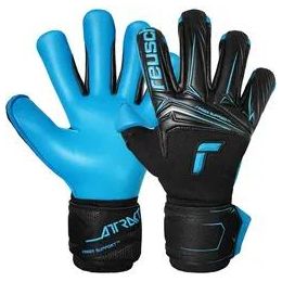 Torwarthandschuhe Reusch "Attrakt Aqua Finger Support", Damen, Gr. 10.5, schwarz, blau, 41% Latex, 25% Polyester, 18% Polypropylen, 7% Polyamid, 6% Synthetik, 3% Polyurethan, Handschuhe, mit integriertem Fingersupport-System