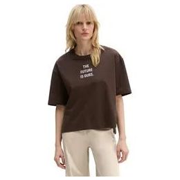 Marc O'Polo T-Shirt MARC O'POLO "aus reiner Bio-Baumwolle", Damen, Gr. XL, burnt coffee, Obermaterial: 100% Baumwolle, unifarben, Basic, regular fit, Shirts T-Shirt