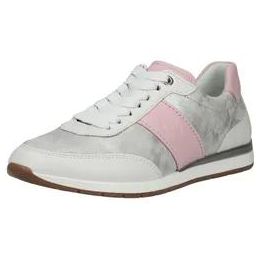 Sneaker Ara "Ara Sneaker Leder", Damen, Gr. 37, grau, rosa, Leder, Schuhe Sneaker
