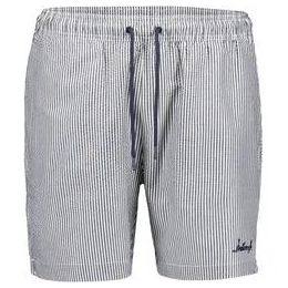 Badehose LINDBERGH "Bademode Loose Fit", Herren, Gr. XXL, Normalgr&ouml;&szlig;en, navy stripe, Obermaterial: 55% Polyester, 29% Elastomultiester, 16% Baumwolle, gestreift, Badehosen Badehose