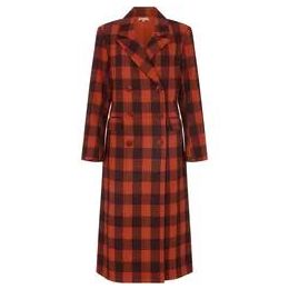 Lily & Lionel Langmantel LILY AND LIONEL "Tamara Double Breasted Check Print Coat Damen", Damen, Gr. 36, rot, 50% Polyester, 50% Wolle, M&auml;ntel