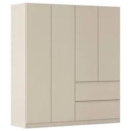 Dreht&uuml;renschrank Rauch "Kleiderschrank Schrank Garderobe COSTA in den Breiten 91/136/181 cm", beige (champagner), eingriffe beige (champagner), B:181cm H:197cm T:54cm, Holzwerkstoff, Schr&auml;nke, Dreht&uuml;renschrank, viel Platz, grifflose Front und Push-to-Open Funktion MADE IN GERMANY