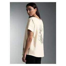 T-Shirt TRIGEMA "TRIGEMA T Shirt mit Printmotiv "Natural Elements", Damen, Gr. 3XL, natur, Single Jersey, 100% Baumwolle, Rundhals, Shirts T-Shirt