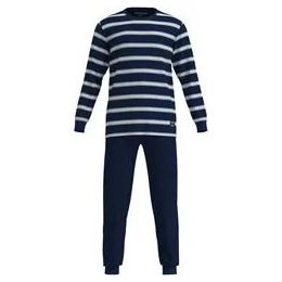 Schlafanzug Tom Tailor "Pyjama Pyjama lang Rundhalsausschnitt", Herren, Gr. M, bunt (blau, wei&szlig;), Obermaterial: 100% Baumwolle CO., Homewear-Sets Schlafanzug