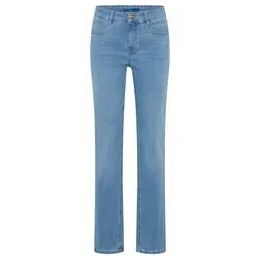 Stretch-Jeans MAC "Angela", Damen, Gr. 38, L&auml;nge 28, summer light blau basic, Denim/Jeans, Obermaterial: 98% Baumwolle, 2% Elasthan, figurbetont lang, Jeans, schmal geschnitten